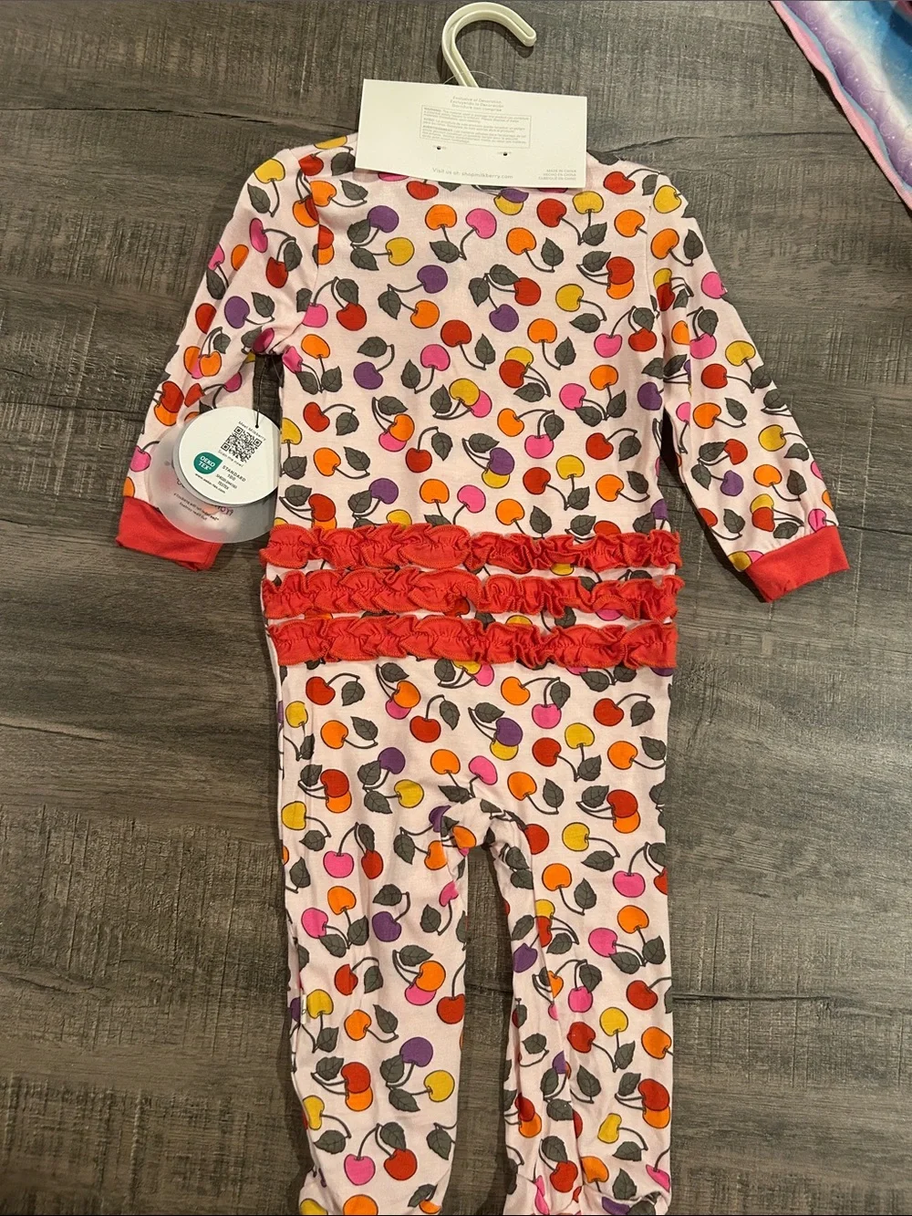 Milkberry | Pajamas | Milkberry Baby Girl Cherry Print Pink Zip Footed ...